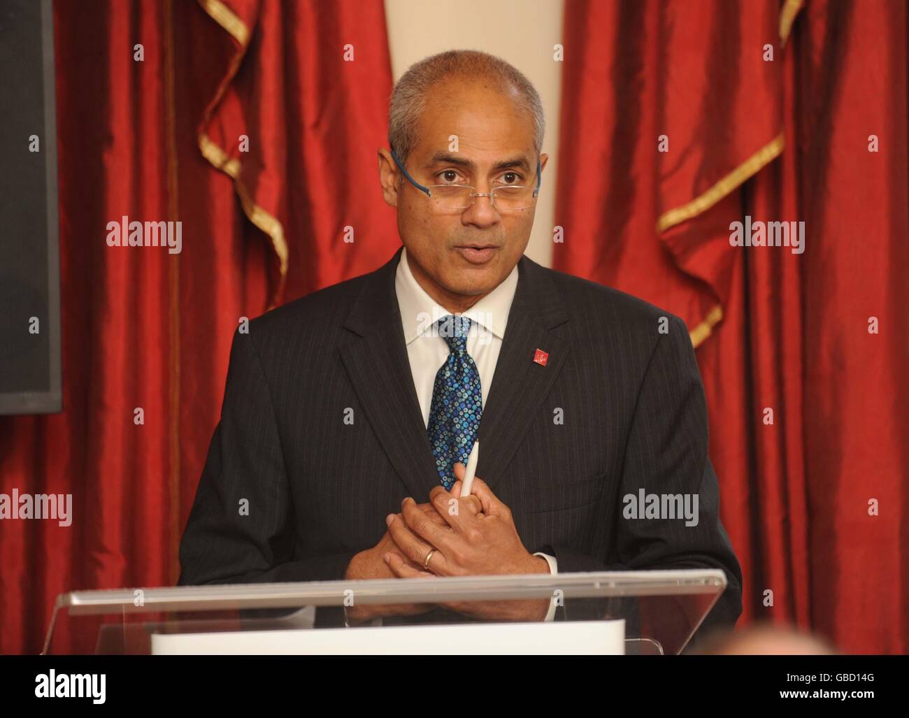 George Alagiah speaks during a seminar and reception for young people ...