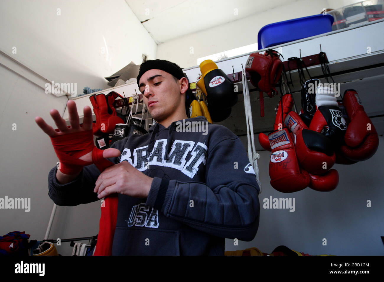 Boxer Anthony Crolla prepares for a training session at Arnies Gym ...