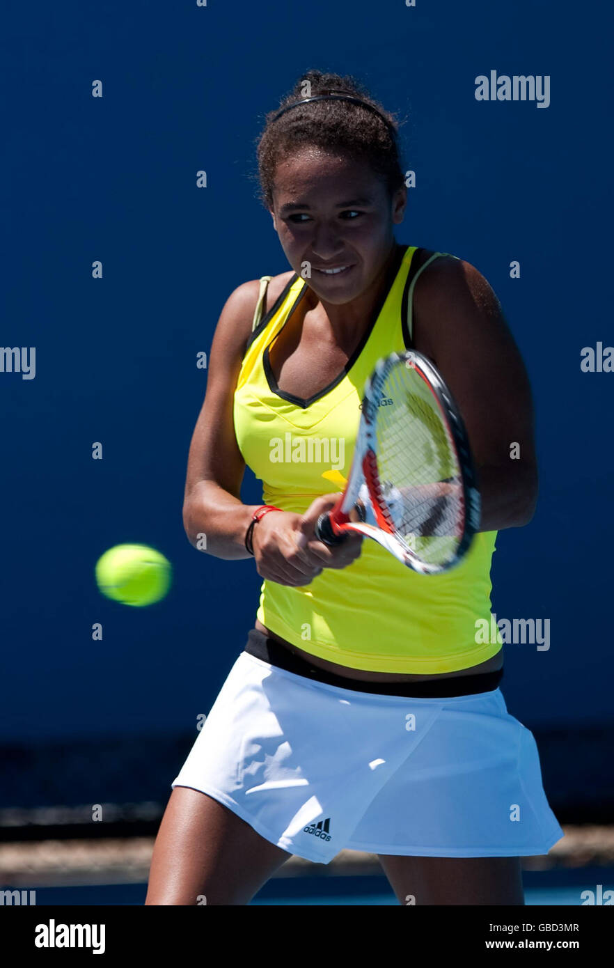 Great Britain's Heather Watson in action against Croatia's Silvia ...