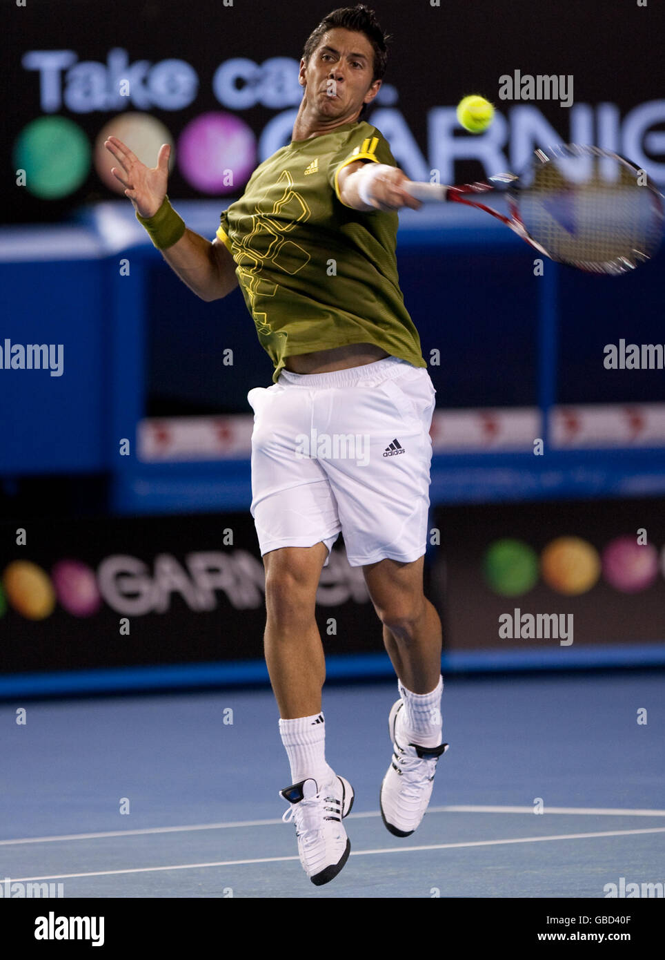 Tennis - Australian Open 2009 - Day Ten - Melbourne Park. Spain's Fernando Verdasco in action ...