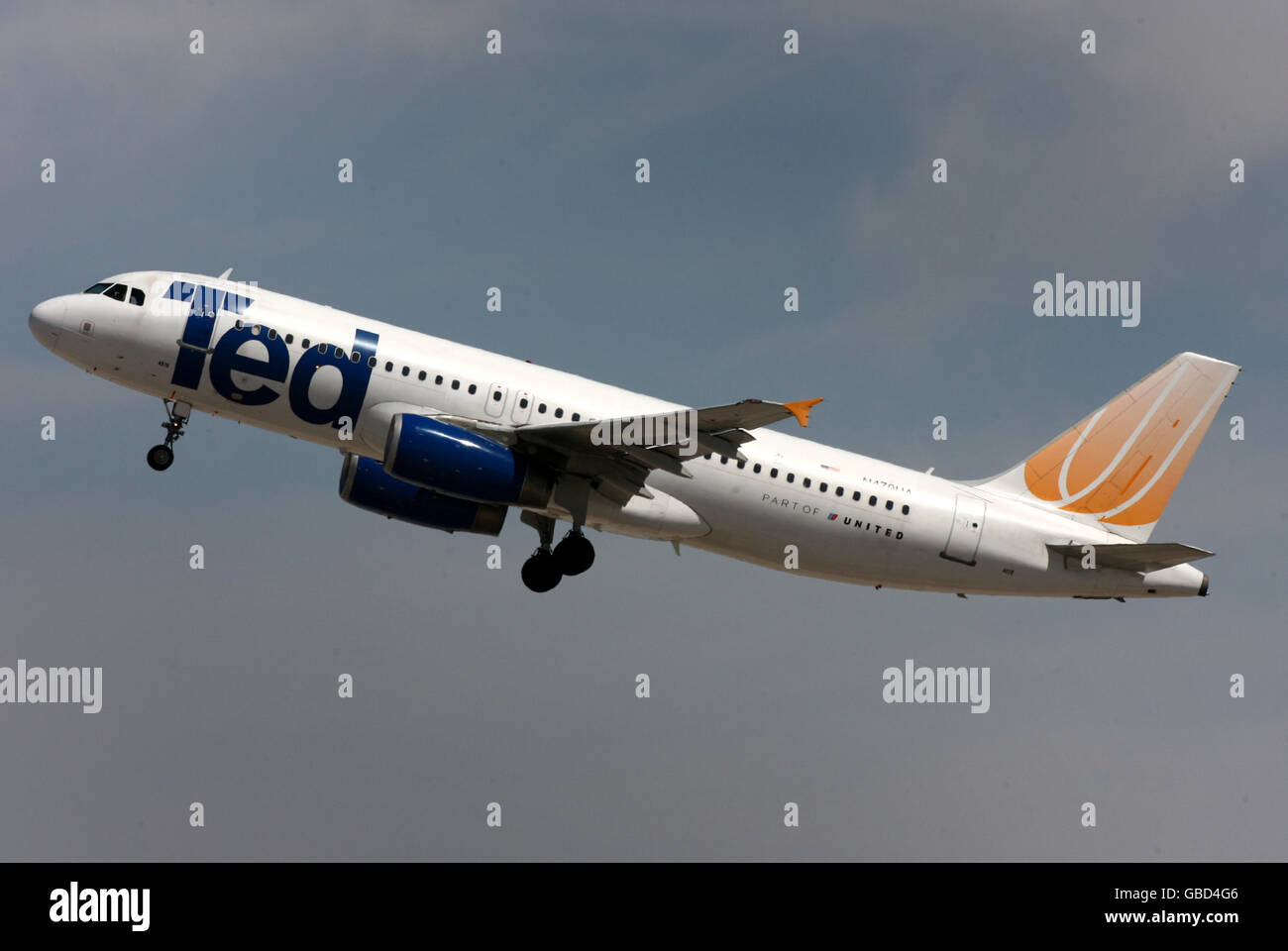 A Ted Airlines jet, part of United Airlines flies out of Las Vegas ...