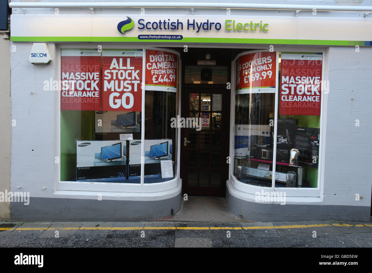 Scottish hydro electric shop in lerwick on the shetland isle hi-res ...