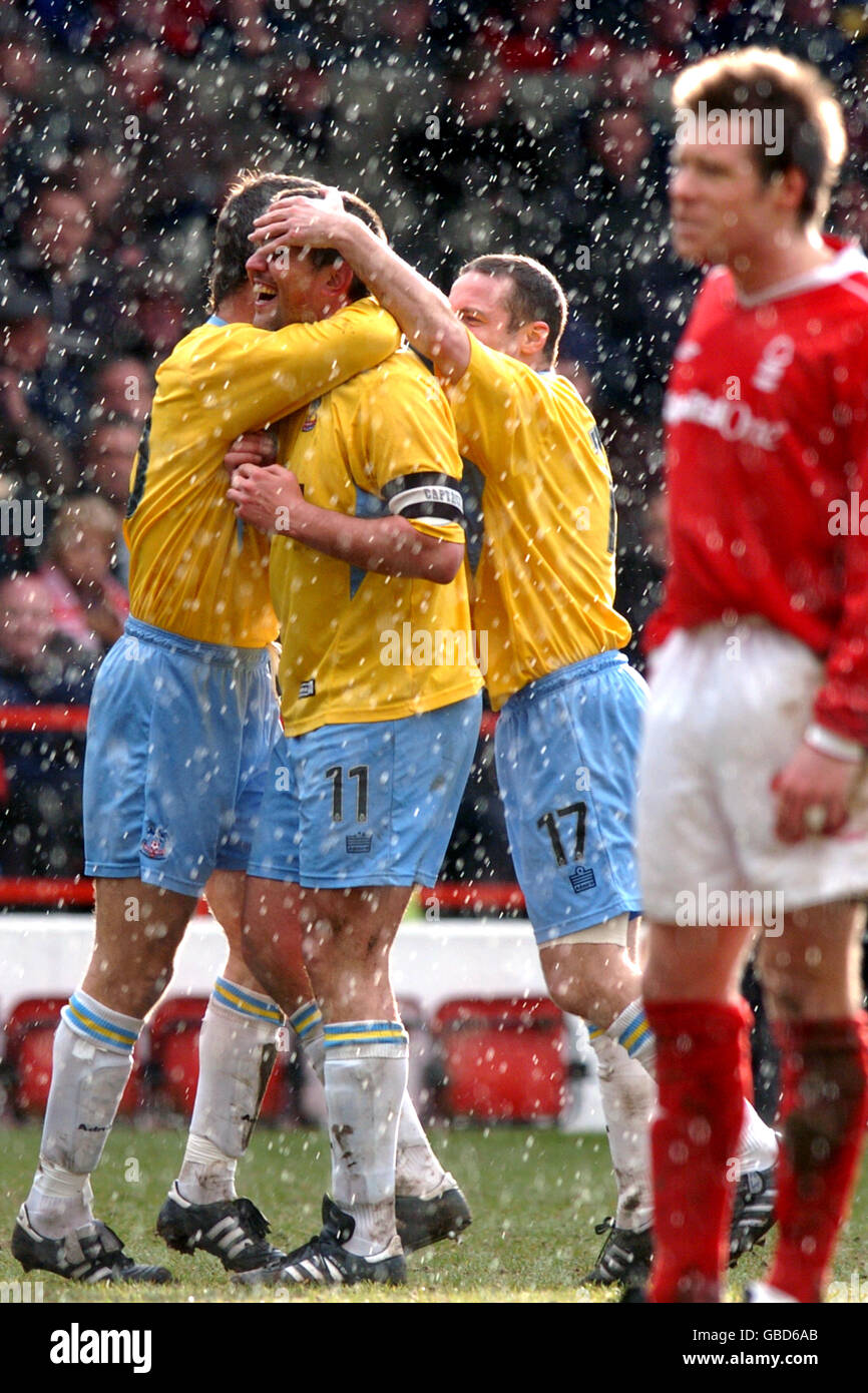 Crystal Palace's Neil Shipperley celebrates scoring with teammates ...