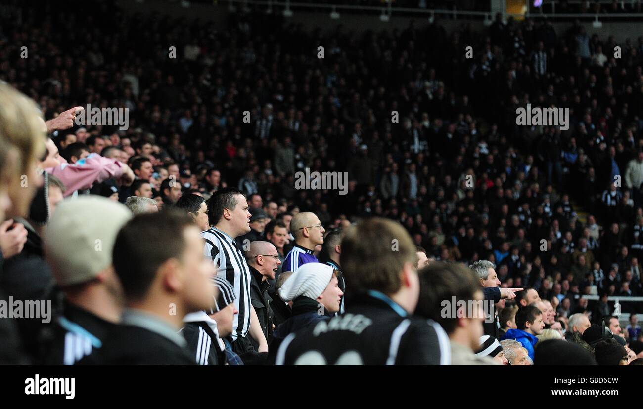 Newcastle united fans in the stands at st james park hi-res stock ...