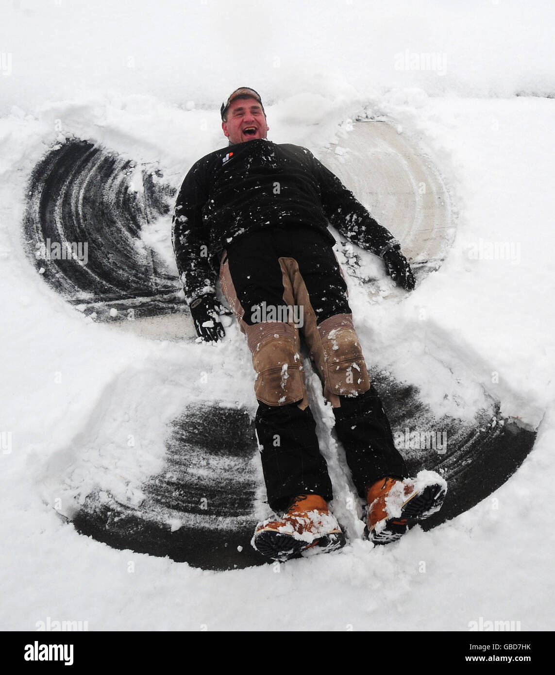 Donington Park Chief Executive Simon Gillett enjoys the snow covered ...