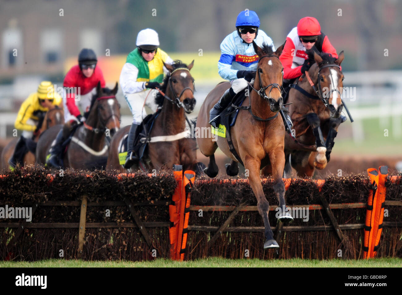 Osana ridden by jockey Paddy Brennan (right from centre) followed by ...
