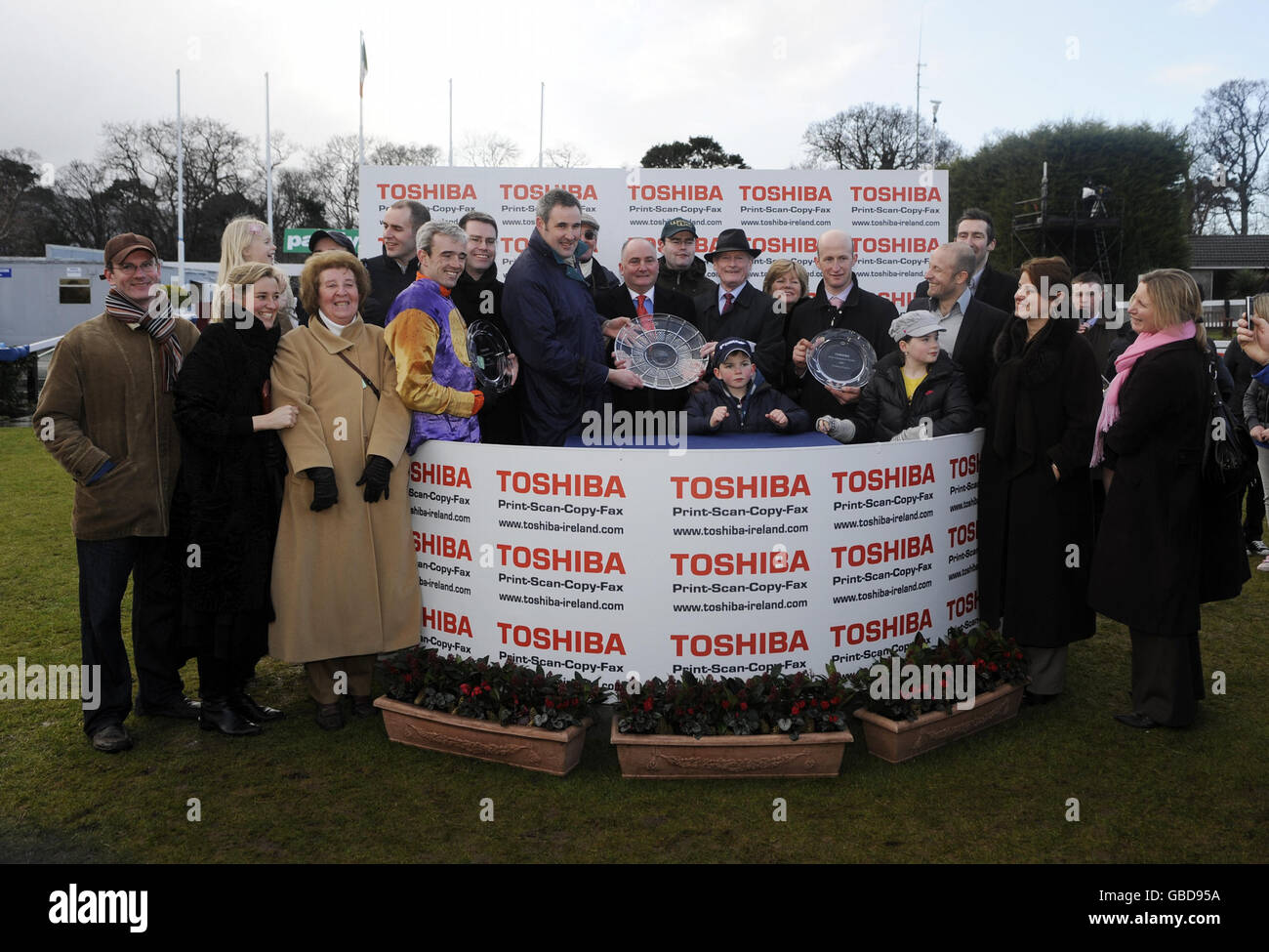 Jockey Ruby Walsh celebrates with the trainers, owners and winning ...