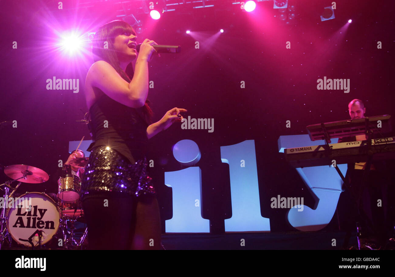 Lily Allen in concert - London. Lily Allen performing on stage at Koko ...