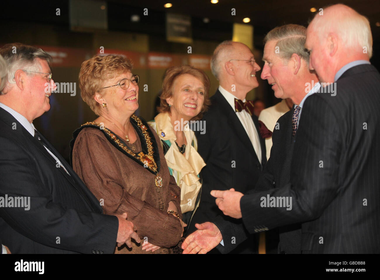 The Prince of Wales (second right) during a visit to BBC National ...