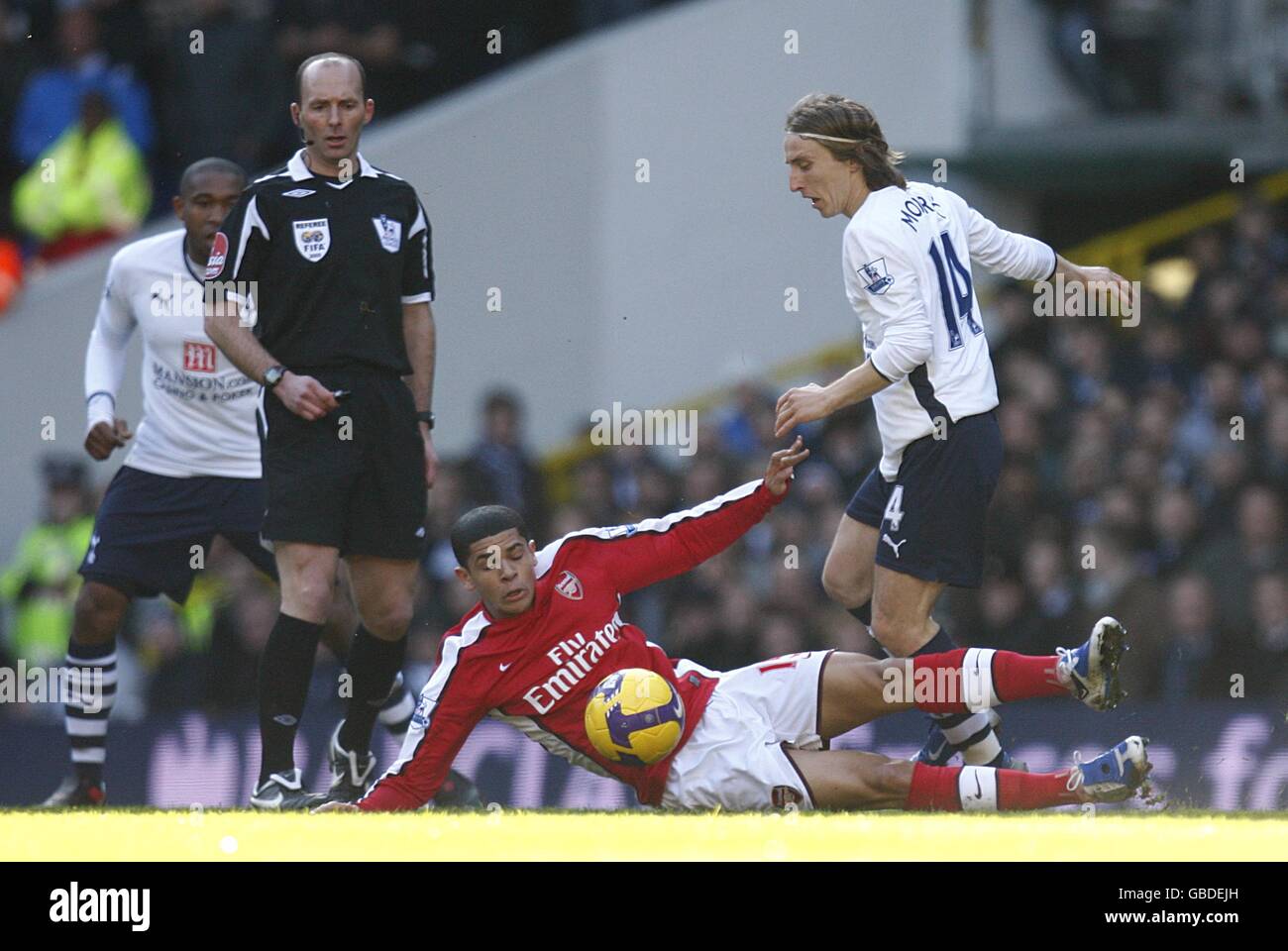Arsenal's Neves Denilson and Tottenham Hotspur's Luka Modric in action ...