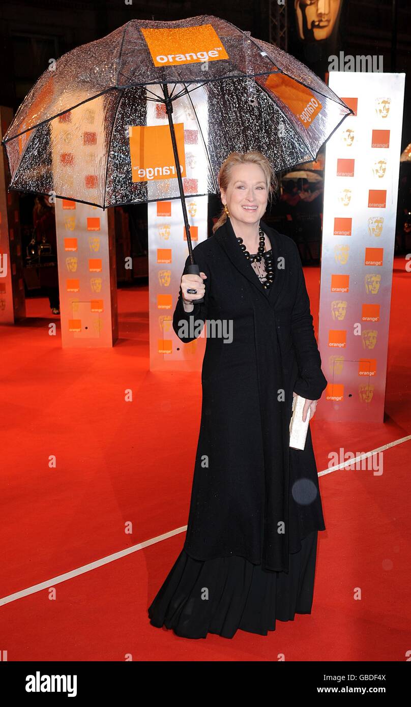 Meryl Streep arriving for the 2009 British Academy Film Awards at the ...