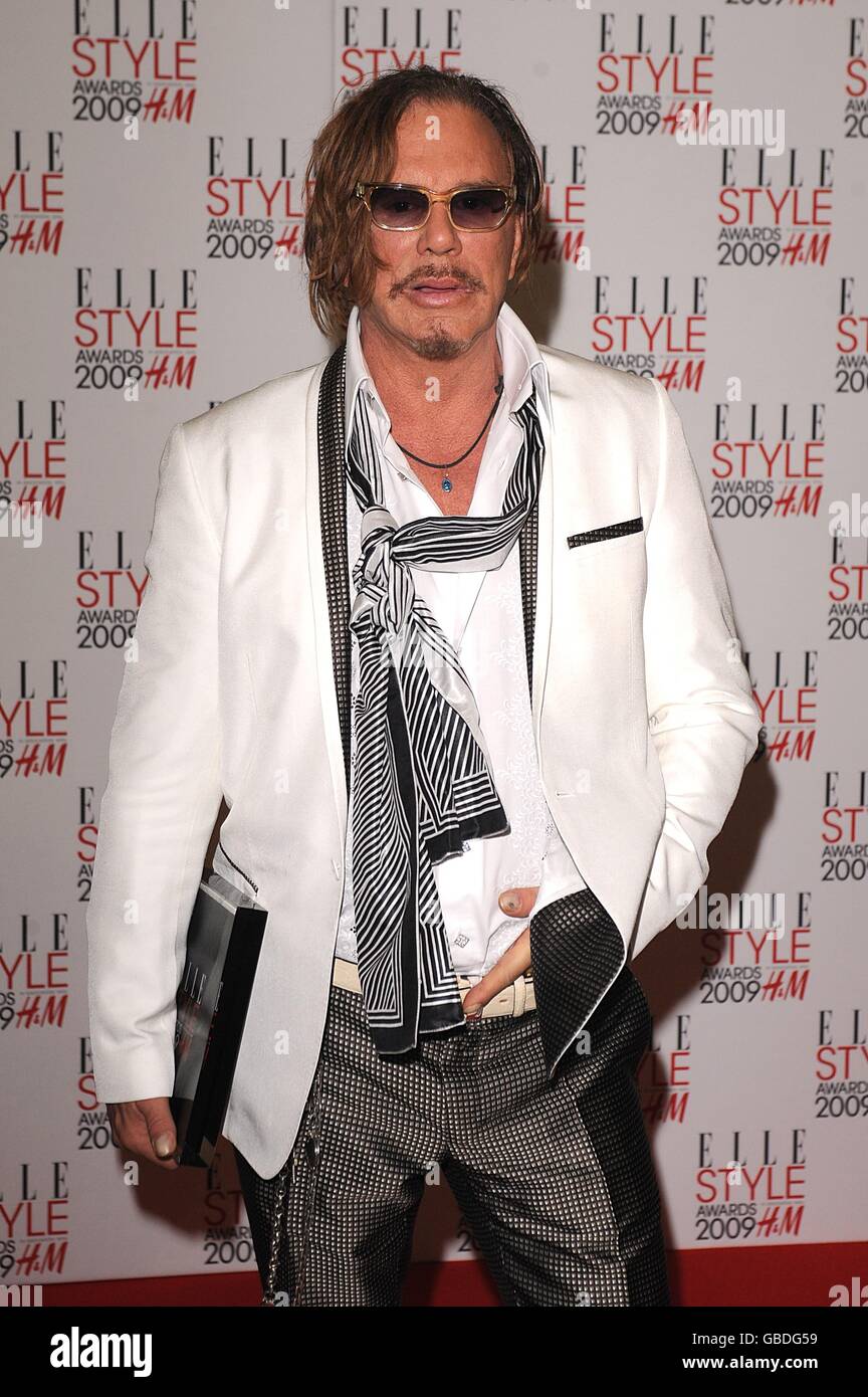 Mickey Rourke with the award for Best Actor at the ELLE Style Awards ...