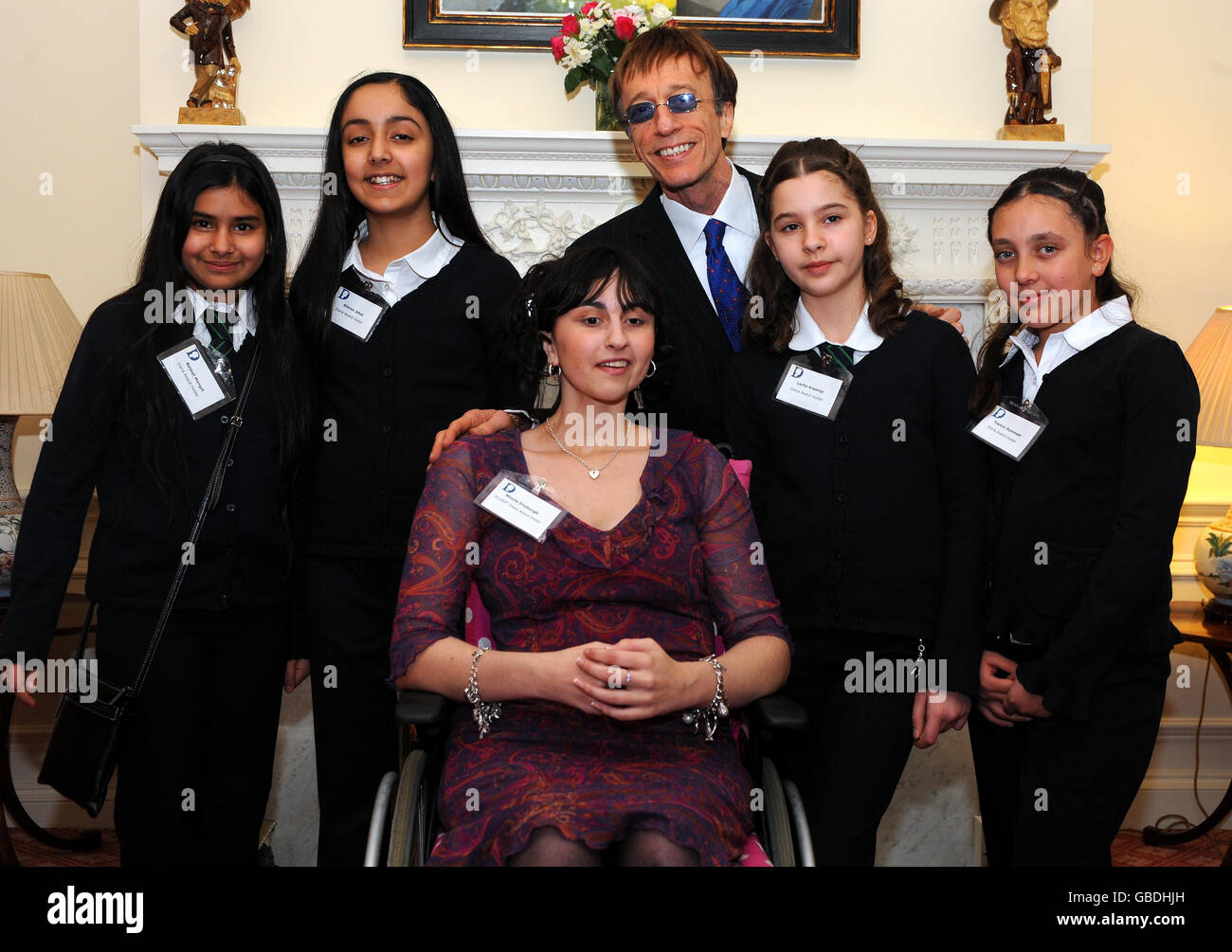 Bee Gee Robin Gibb, 59, attending a reception for Diana Award winners ...