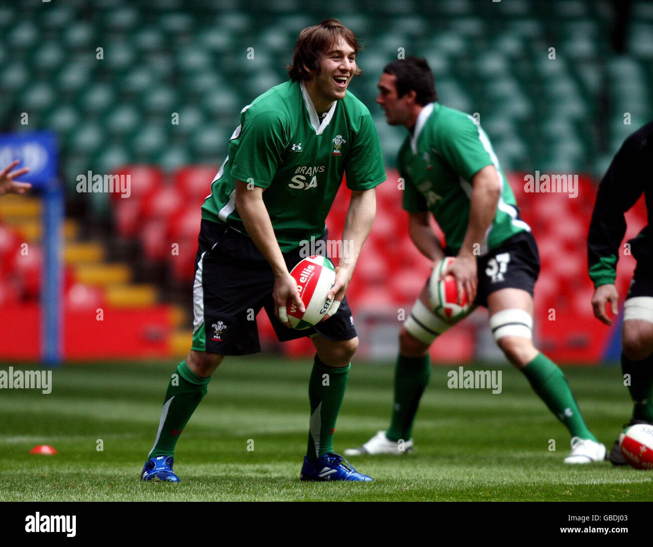 Ryan Jones during the training session at the Millennium Stadium ...