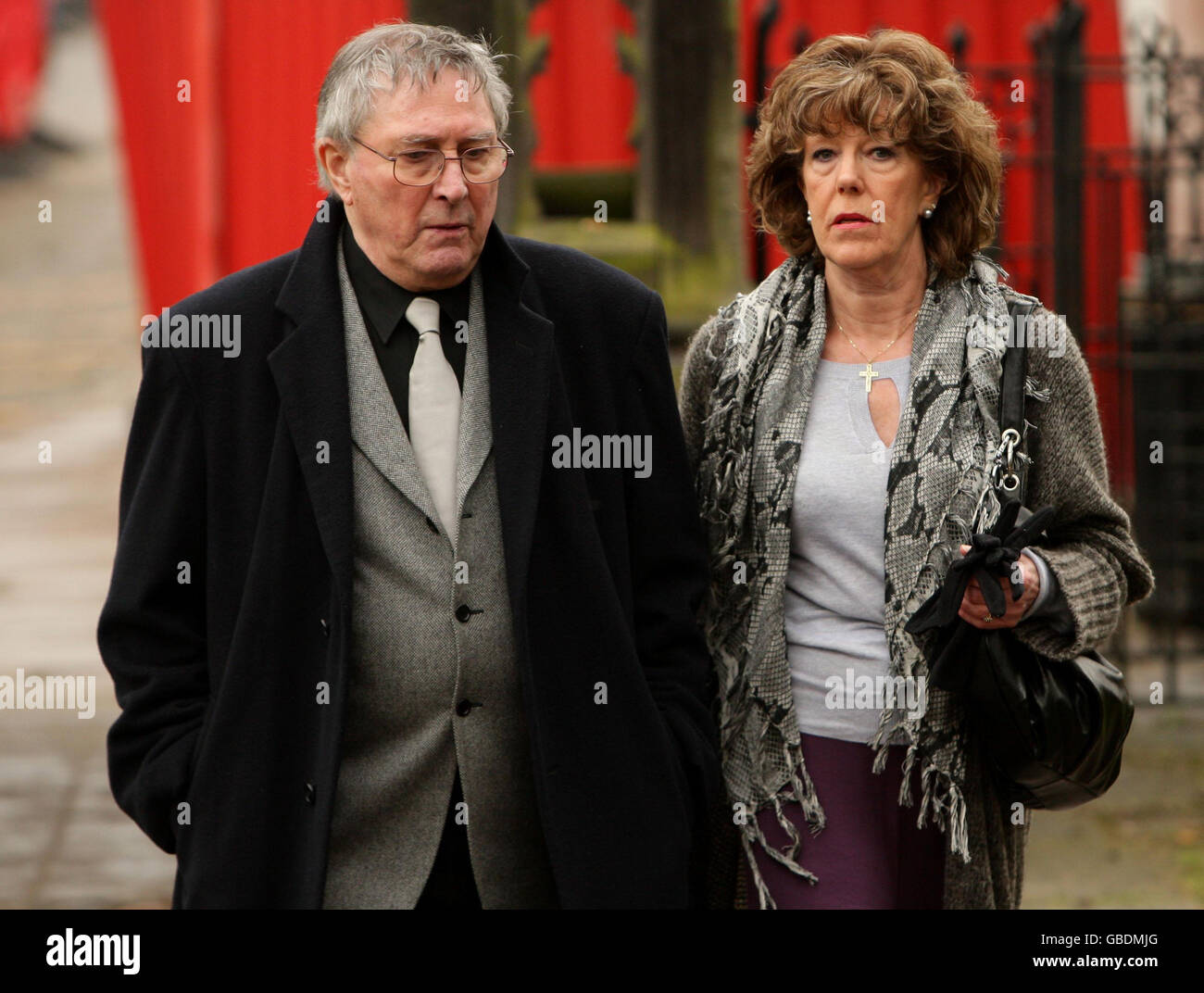 Coronation Street actress Sue Nicholls arrives with her husband Mark ...