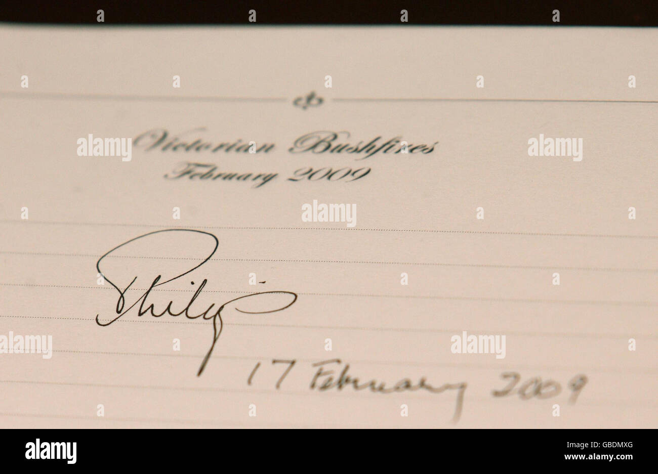 The Duke of Edinburgh's signature in the book of condolence for the ...