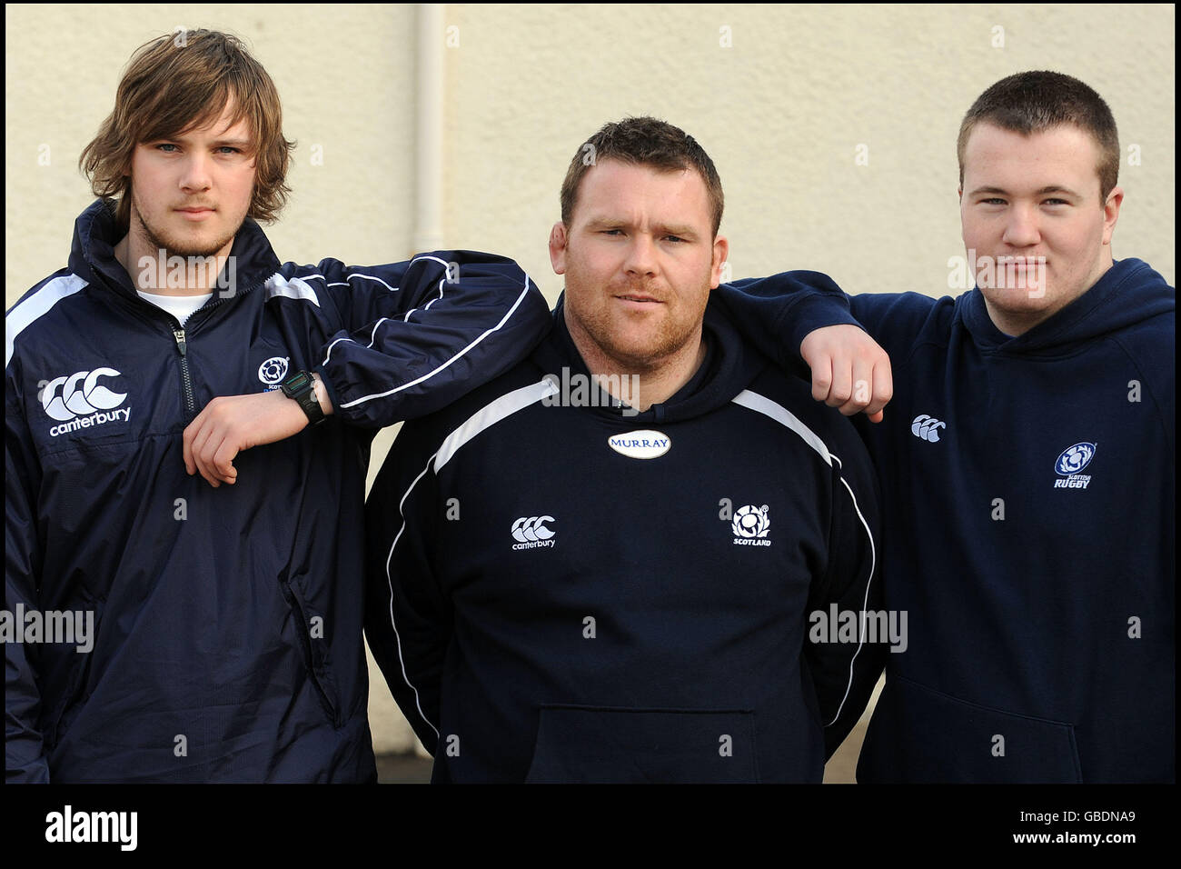 Scottish International Allan Jacobsen takes part in rugby training ...