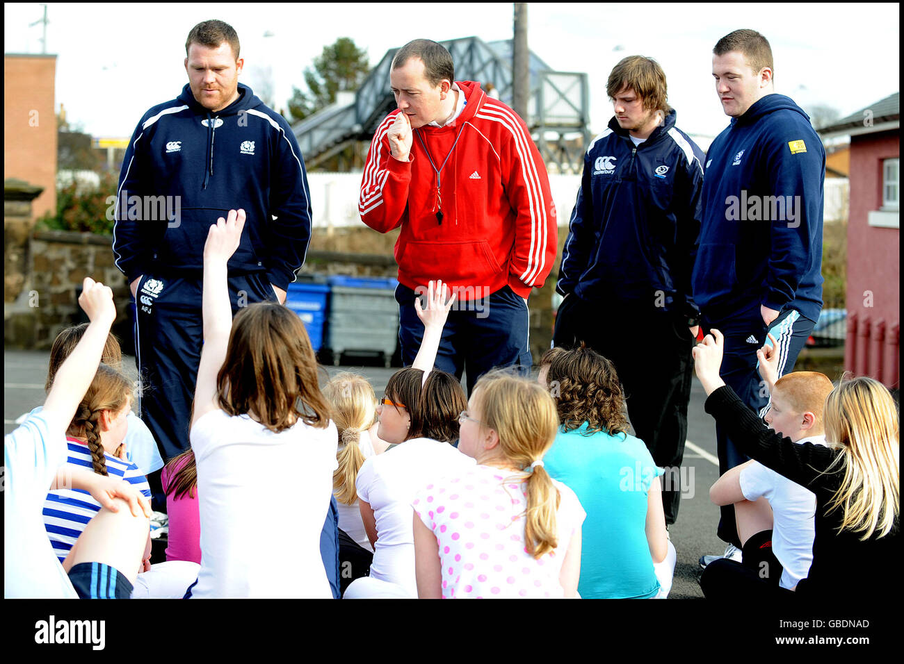 Scottish International Allan Jacobsen takes part in rugby training ...