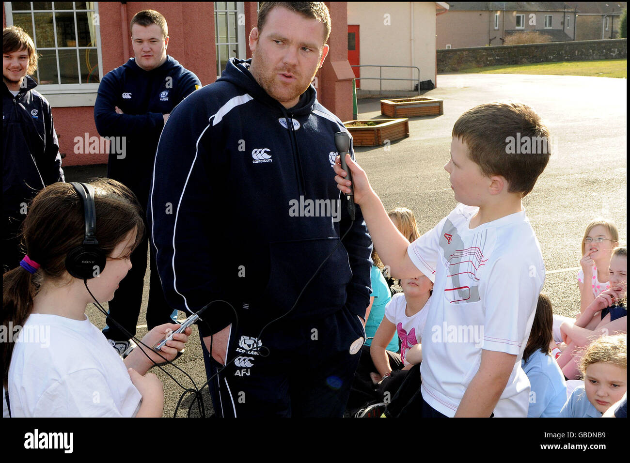 Scottish International Allan Jacobsen takes part in rugby training ...