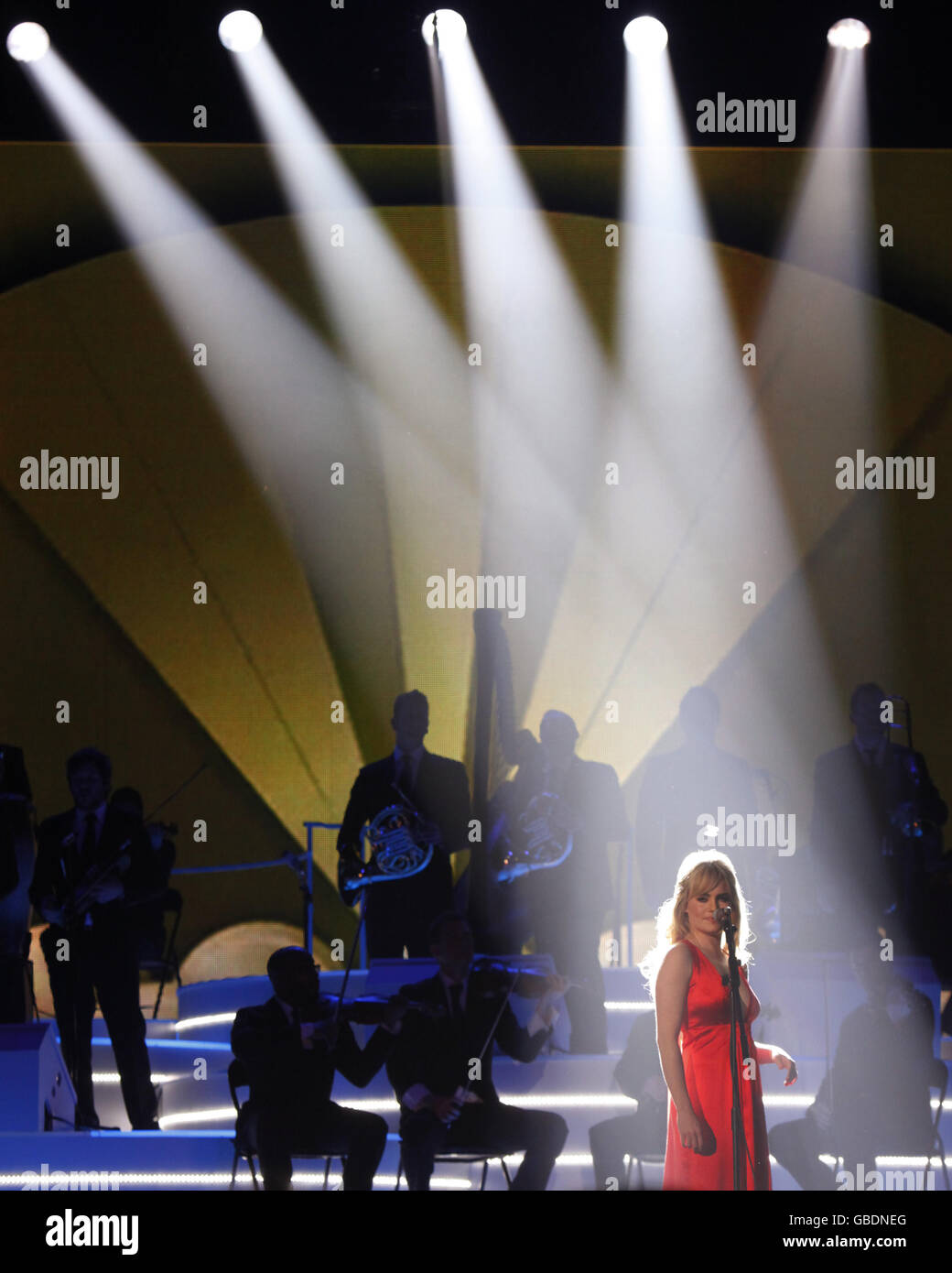 BRIT Awards 2009 - Show - London. Duffy on stage at the Brit Awards ...