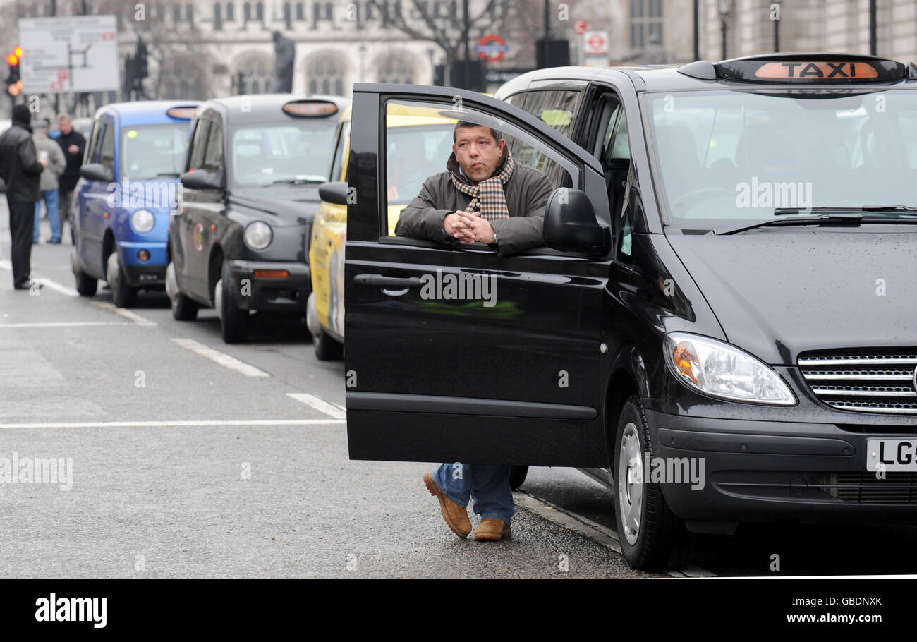 Black cab protest Stock Photo - Alamy