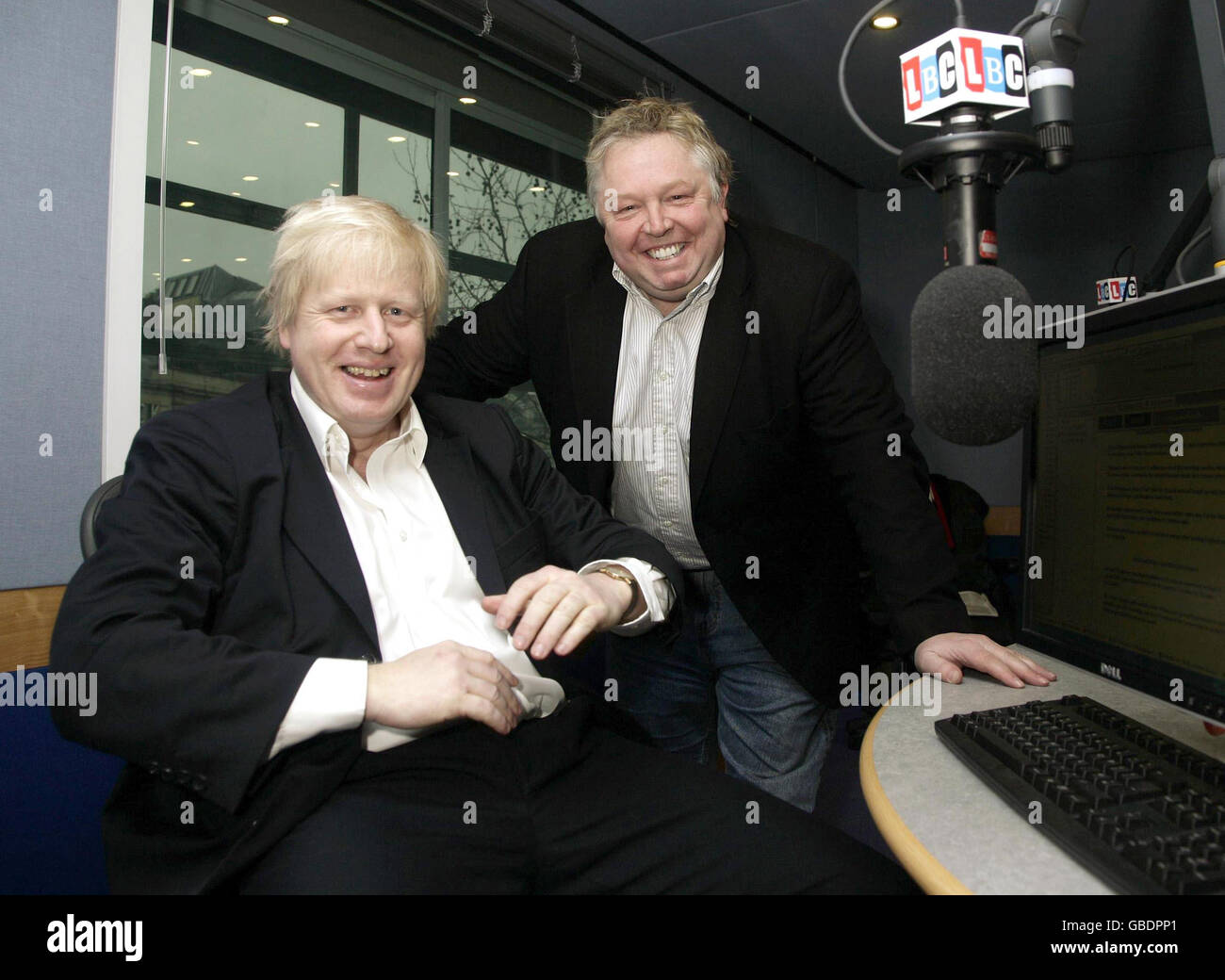 Boris Johnson at LBC Radio - London Stock Photo - Alamy
