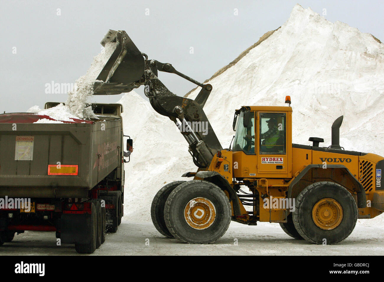 A wagon is loaded with low grade salt from British Salt in Middlewich ...
