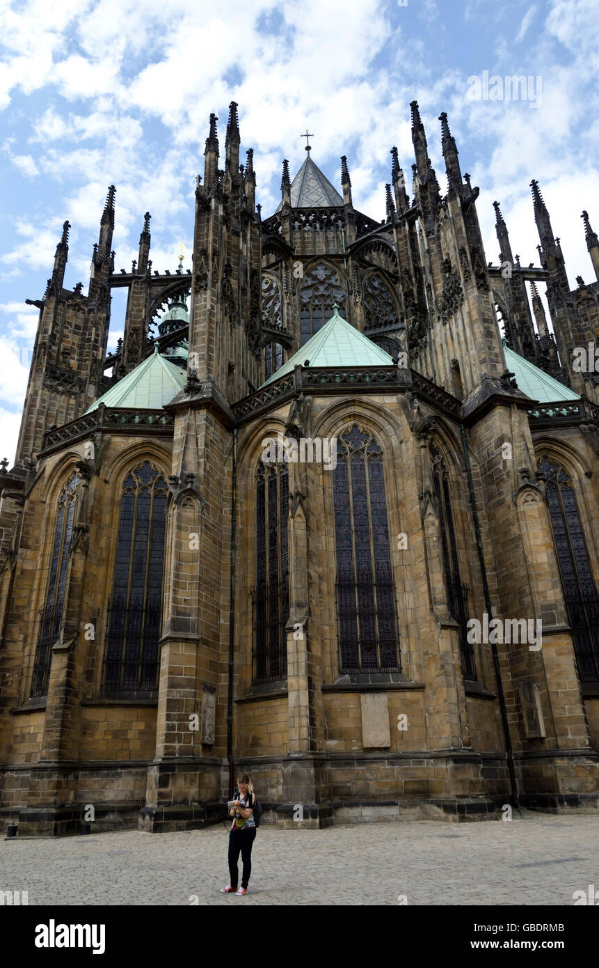 St Vitus's Cathedral (Katedrala sv. Vita) in the centre of Prague ...