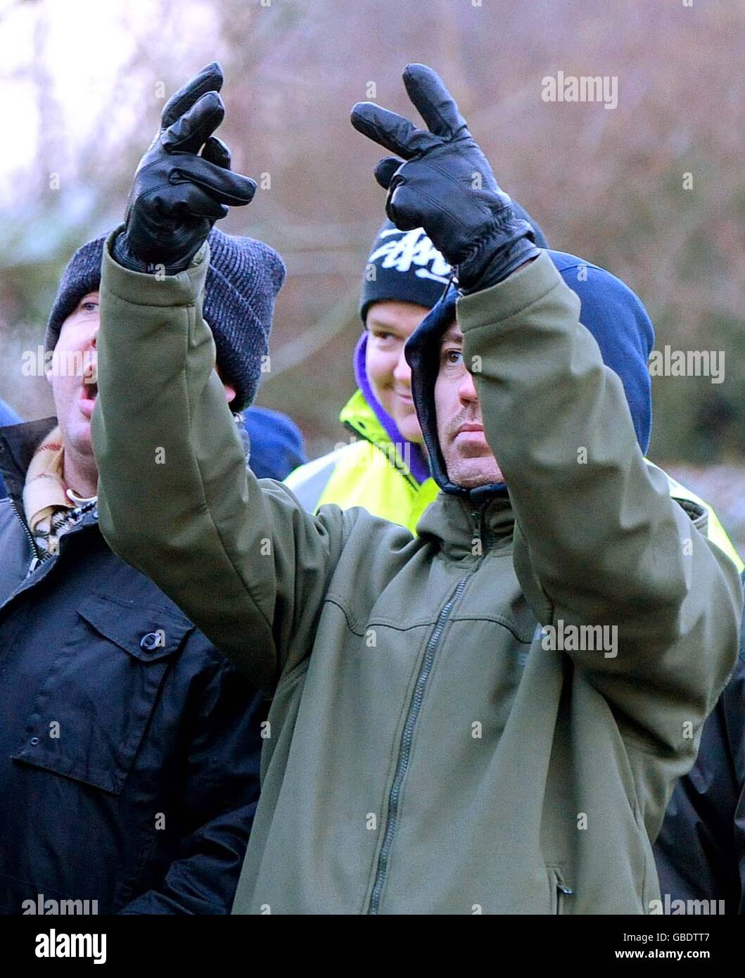 Demonstrations outside Staythorpe Power Station, near Newark ...