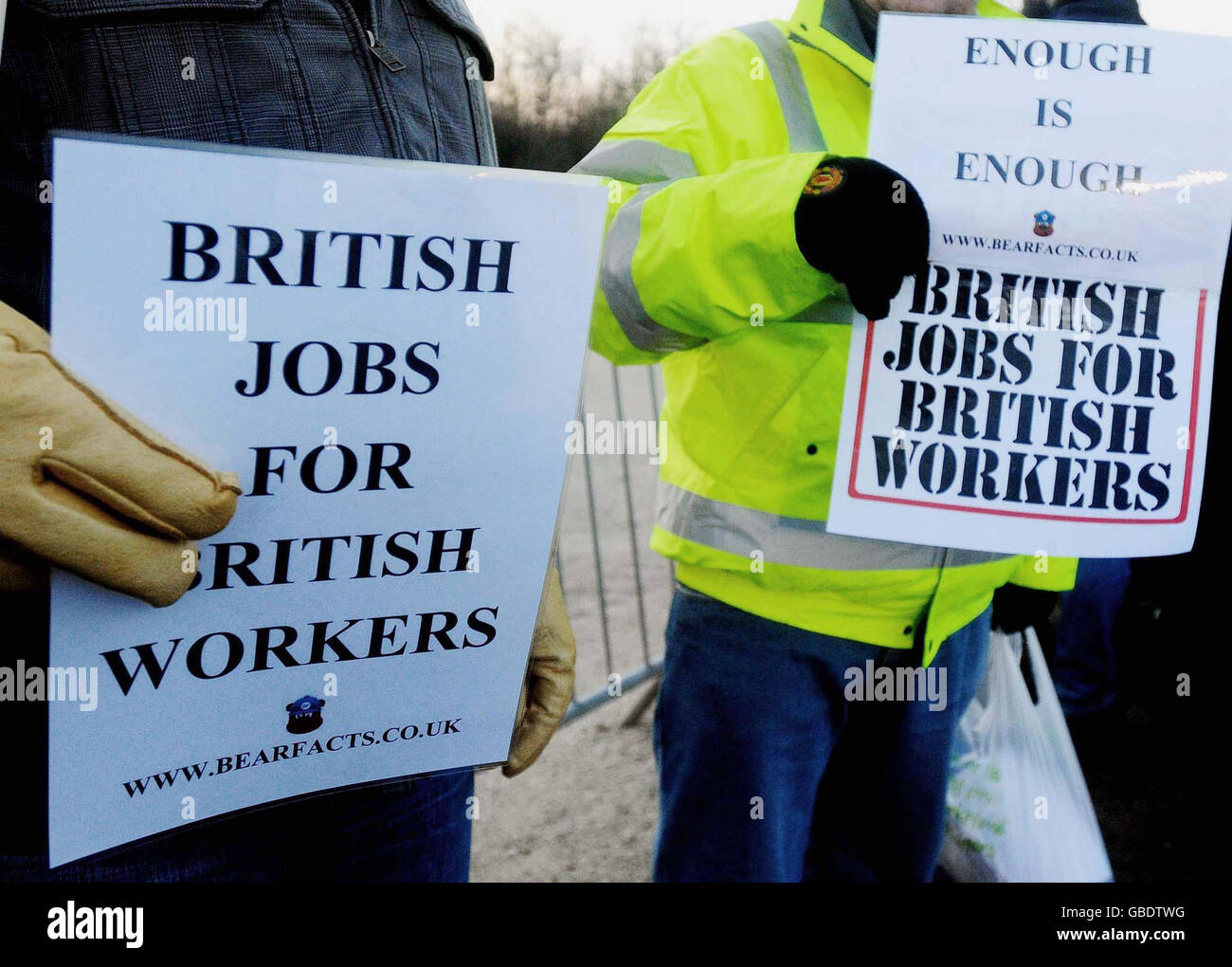 Demonstrations outside Staythorpe Power Station, near Newark ...