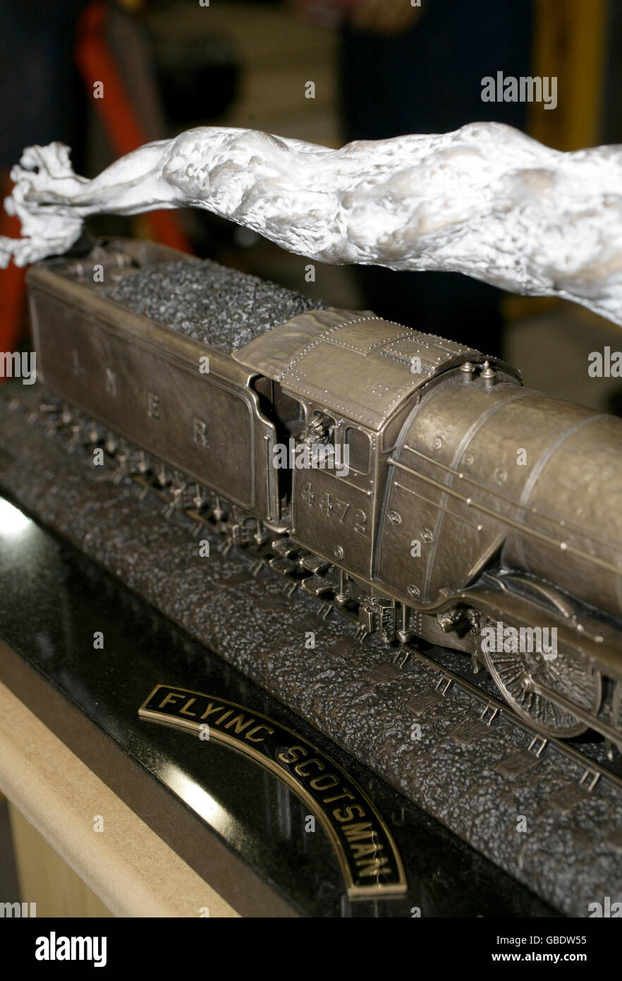 Flying Scotsman sculpture Stock Photo - Alamy