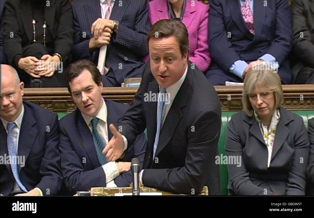 Conservative party leader David Cameron speaks during Prime Minister's ...