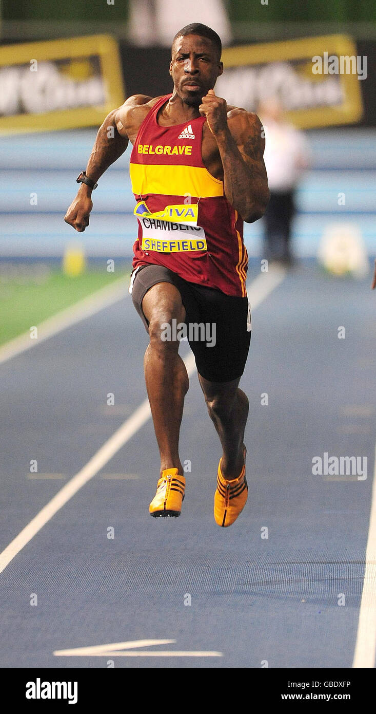 Dwain Chambers in action in the Mens 60m heats during Aviva European ...