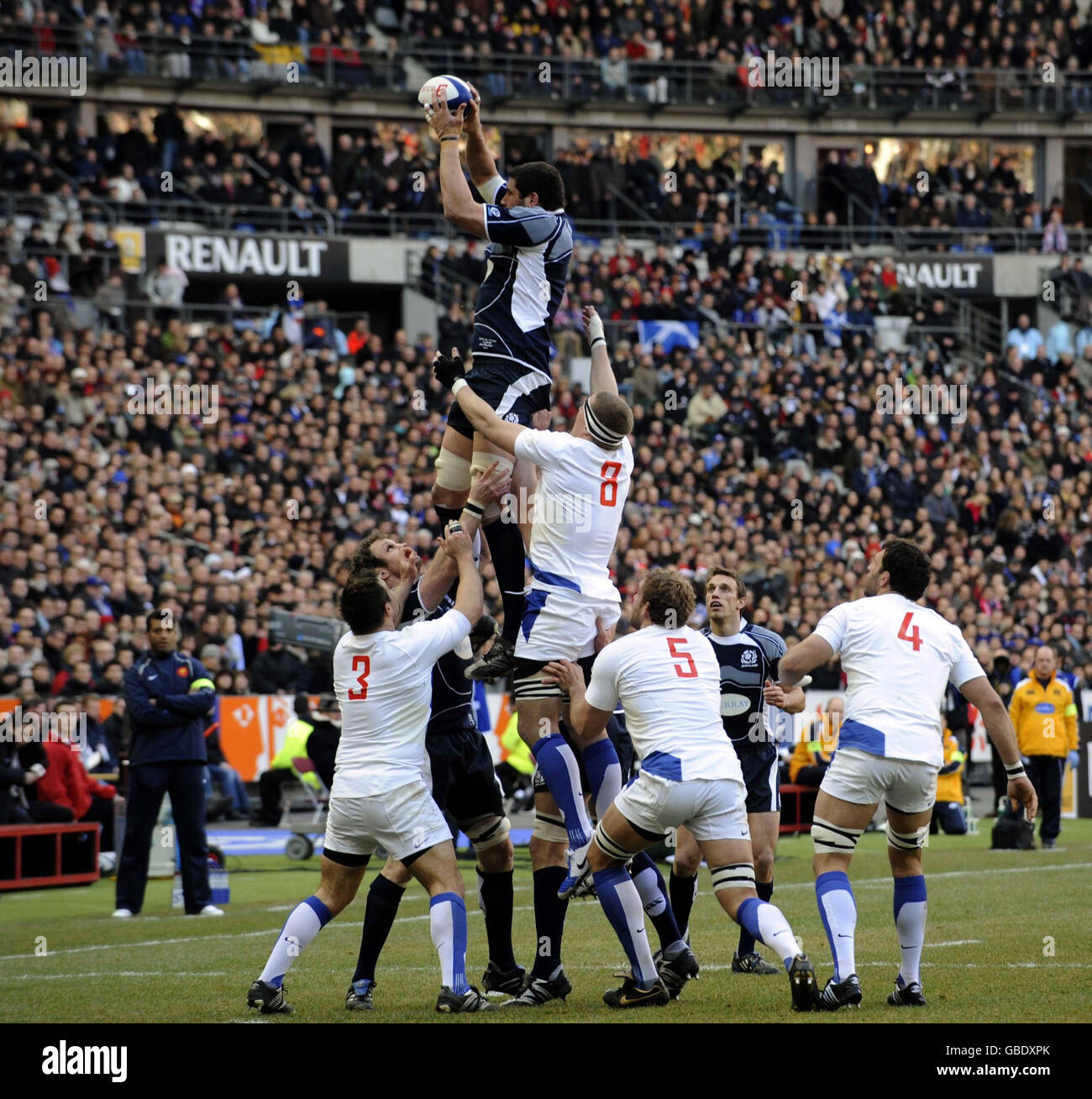 Scotland's Simon Taylor wins the lineout during the RBS 6 Nations match ...