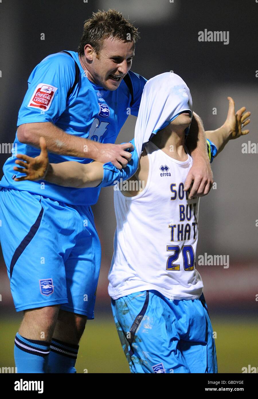 Brighton & Hove Albion's Nicky Forster (right) celebrates with team ...