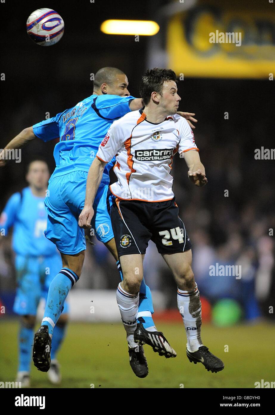Brighton & Hove Albion's Jason Jarrett (left) and Luton Town's Tom ...