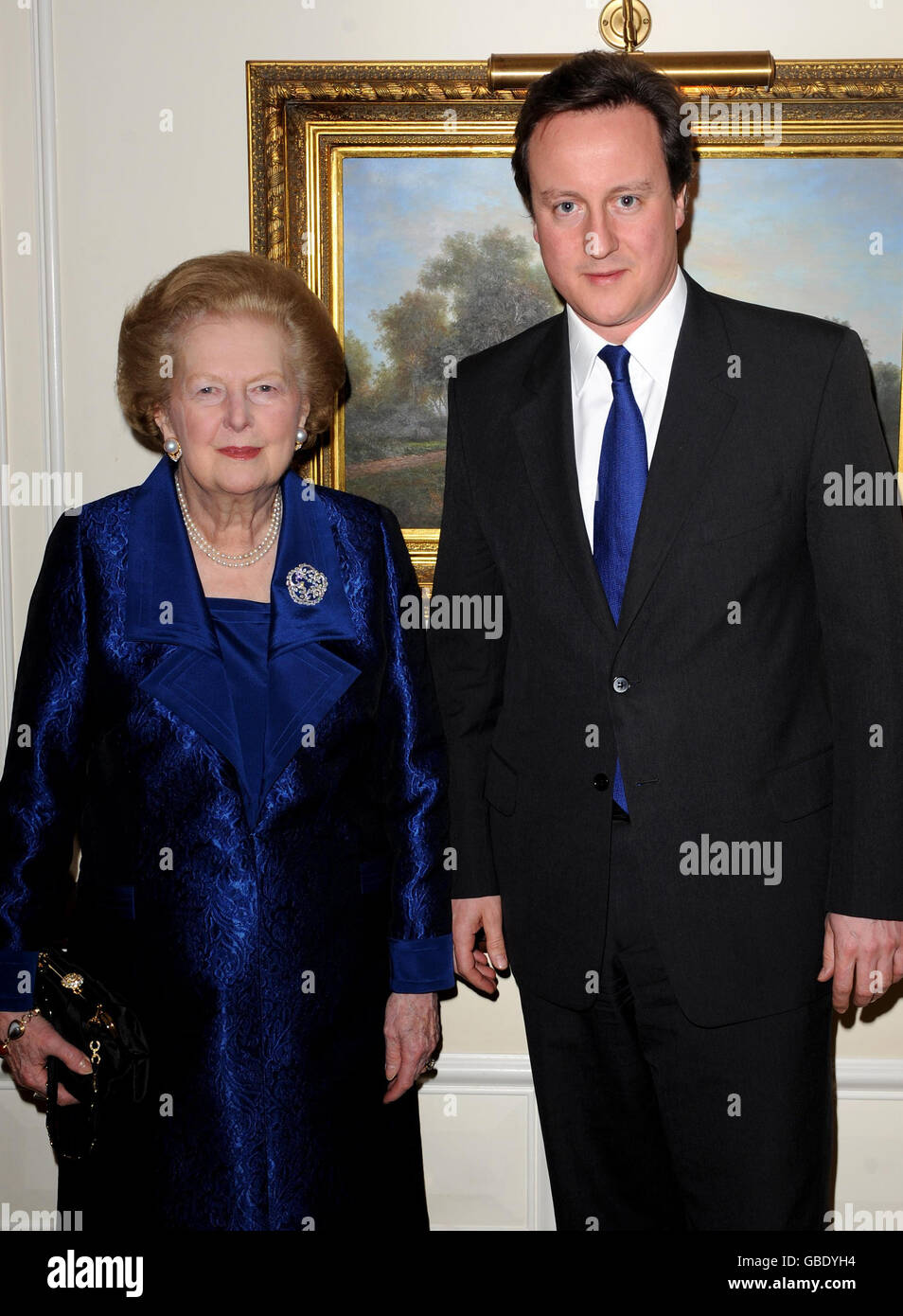 Baroness Thatcher and Conservative leader David Cameron meet for dinner ...