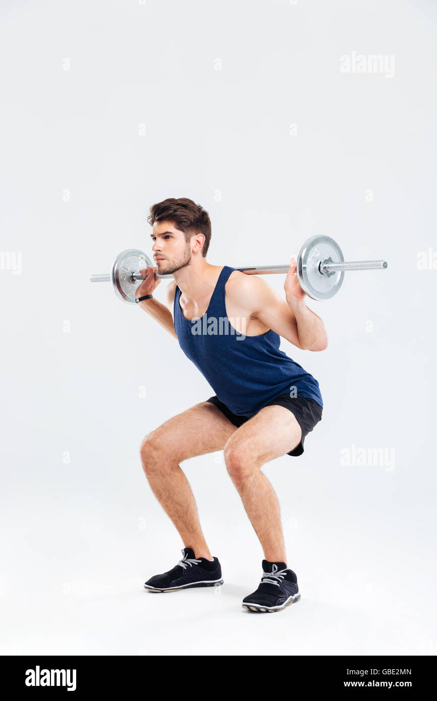 Barbell back squat man hi-res stock photography and images - Alamy