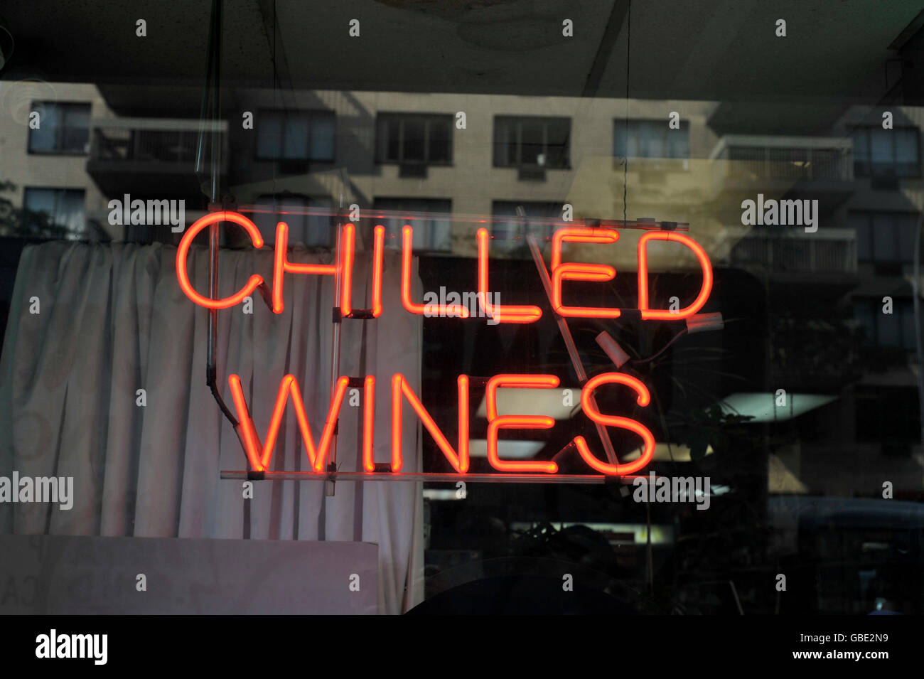 chilled wines neon sign Stock Photo - Alamy