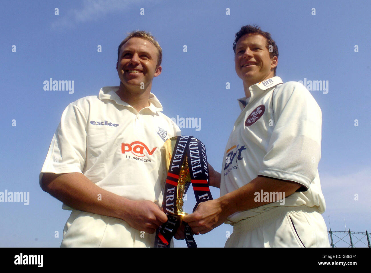 l-r; Sussex's captain Chris Adams and Surrey's Captain Jonathan Batty ...