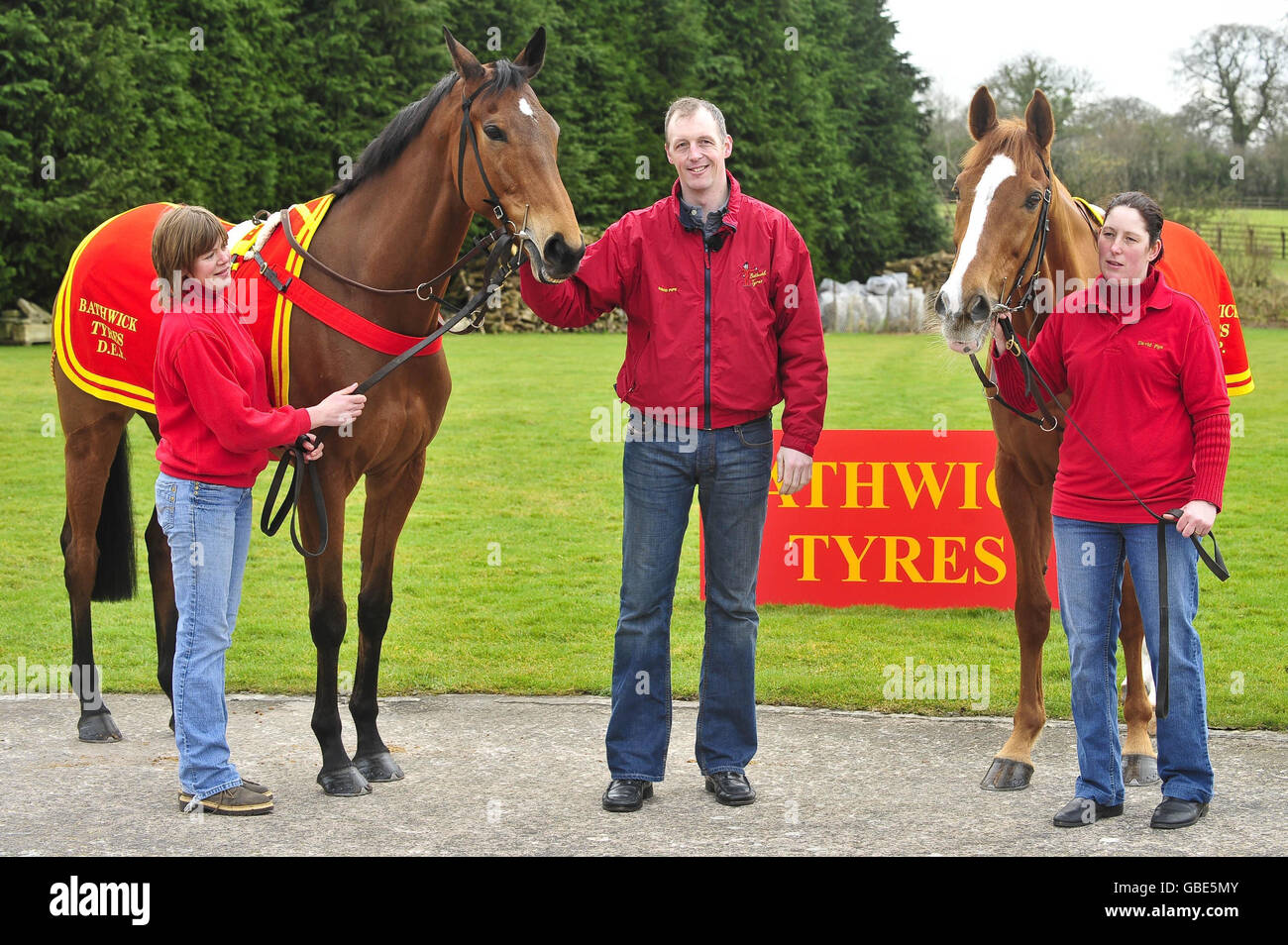 Horse Racing - David Pipe Stable Visit. Trainer David Pipe with Osana ...