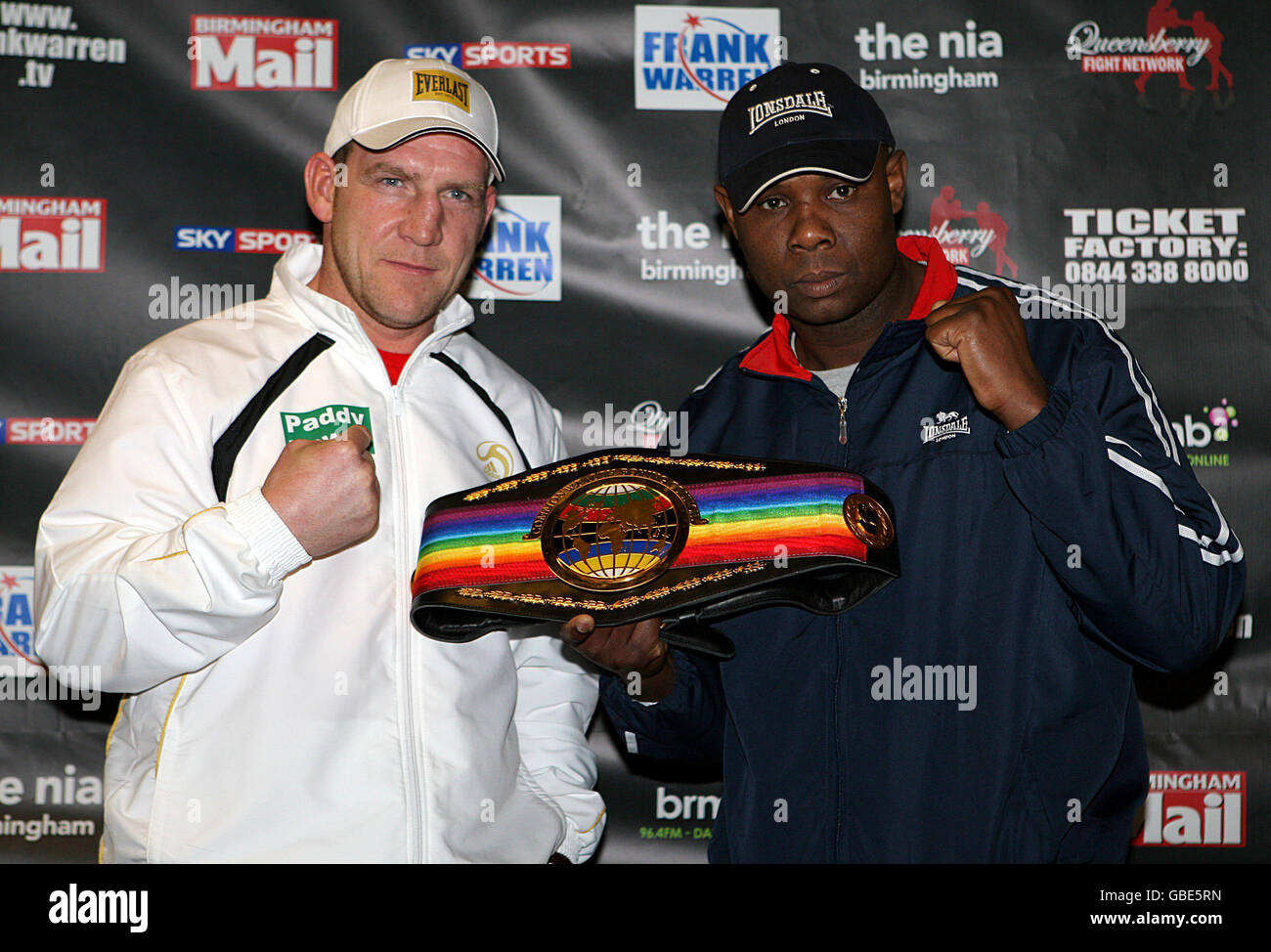 Belfast's Martin Rogan (left) and Bedford's Matt Skelton during the ...