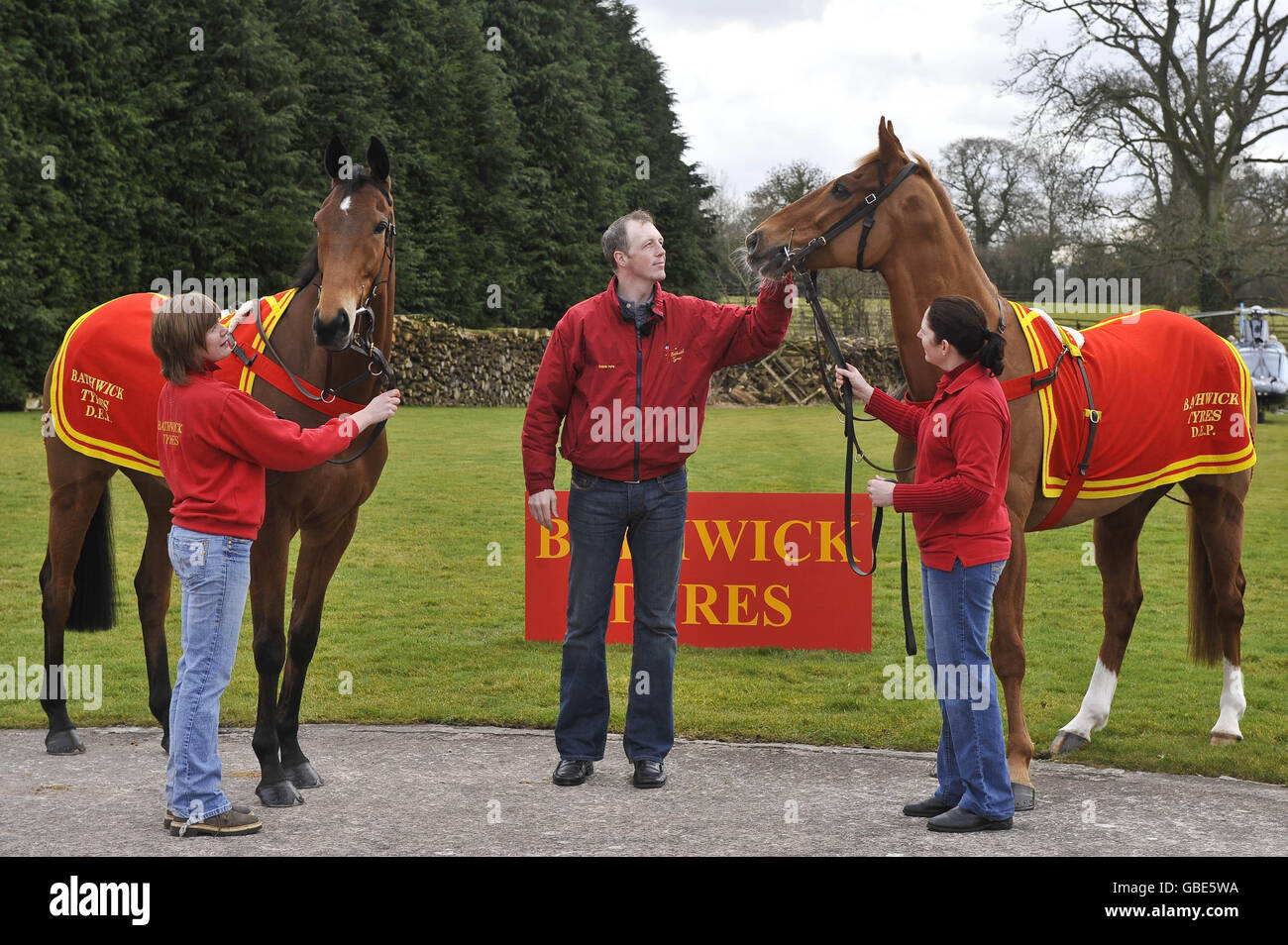 Horse Racing - David Pipe Stable Visit Stock Photo - Alamy