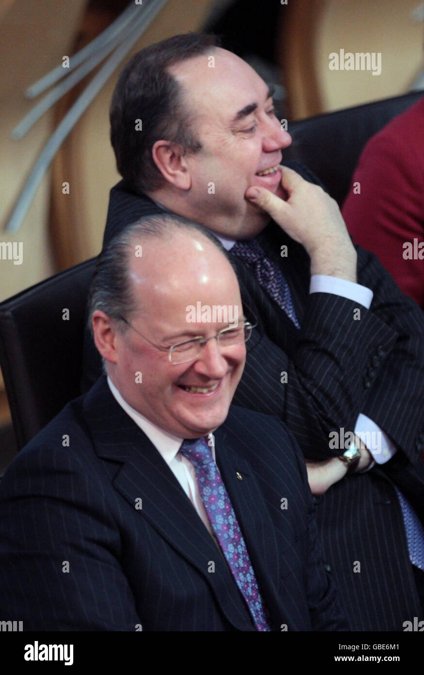Scottish National Party Finance Secretary John Swinney (bottom) and ...