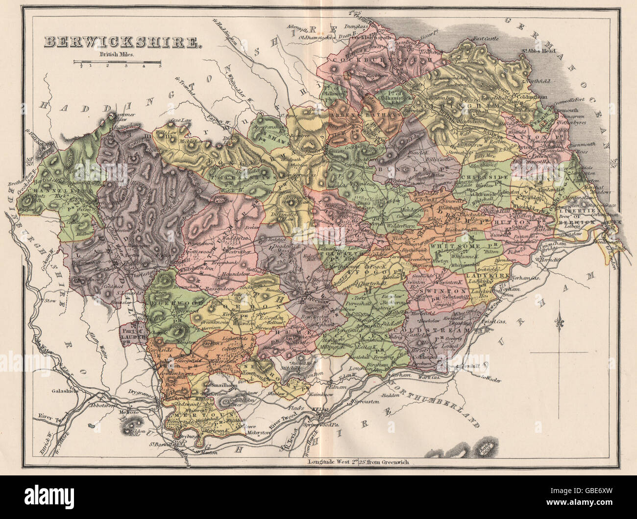 Berwickshire map hi-res stock photography and images - Alamy