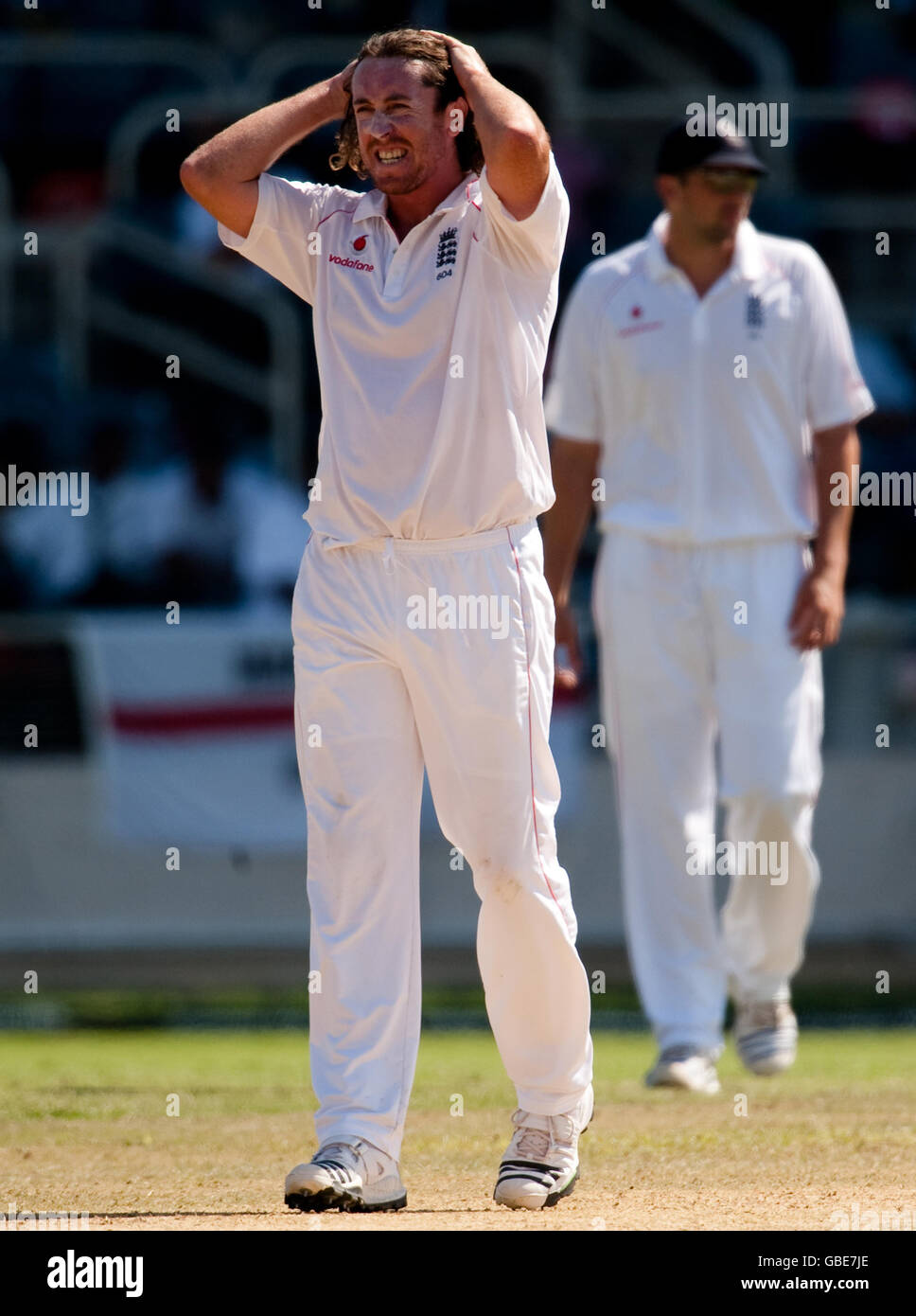 England's Ryan Sidebottom during the First Test at Sabina Park ...