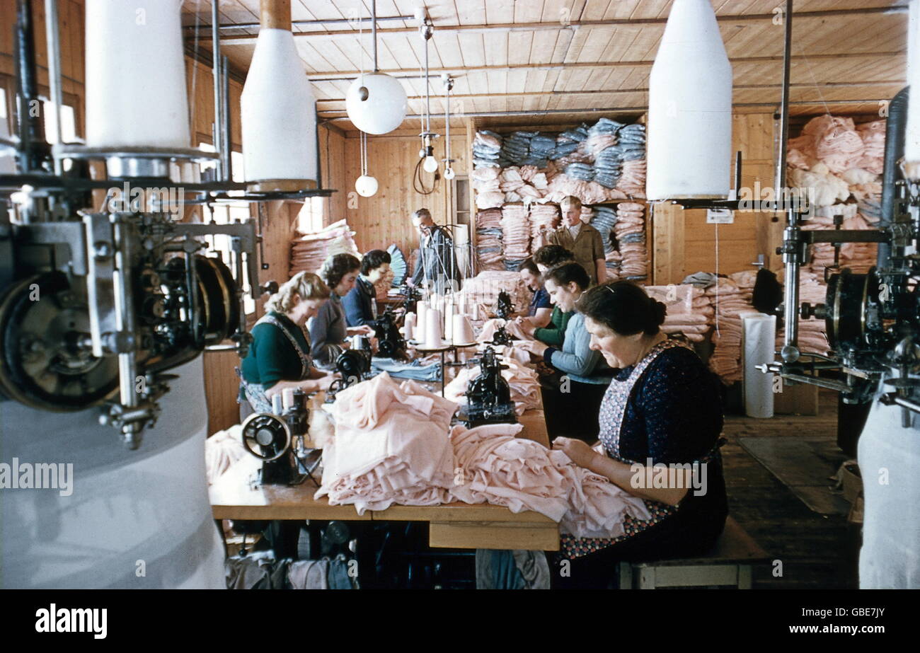 industry, textile industry, sewing room, Burgfelden, Baden-Wuerttemberg ...