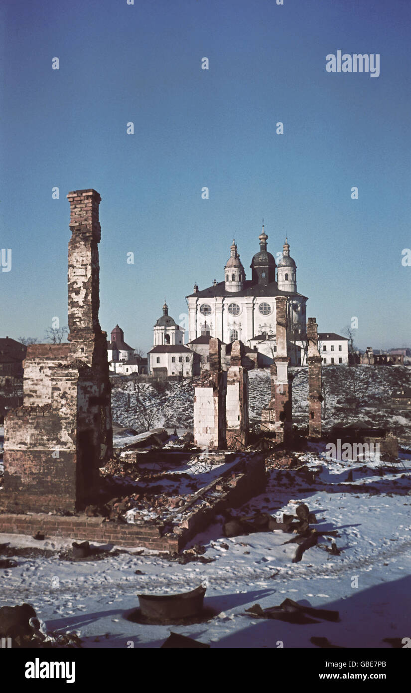 events, Second World War / WWII, Russia, cities / villages / landscapes ...