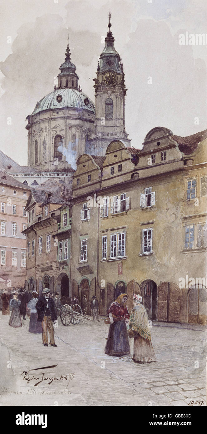 Prague in 19th century painting hi-res stock photography and images - Alamy