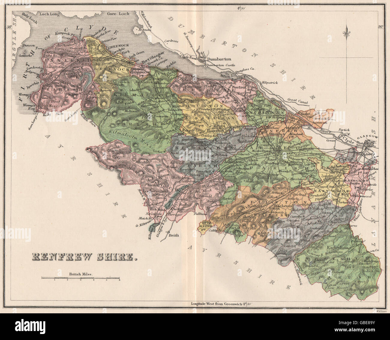 Map of renfrew hi-res stock photography and images - Alamy